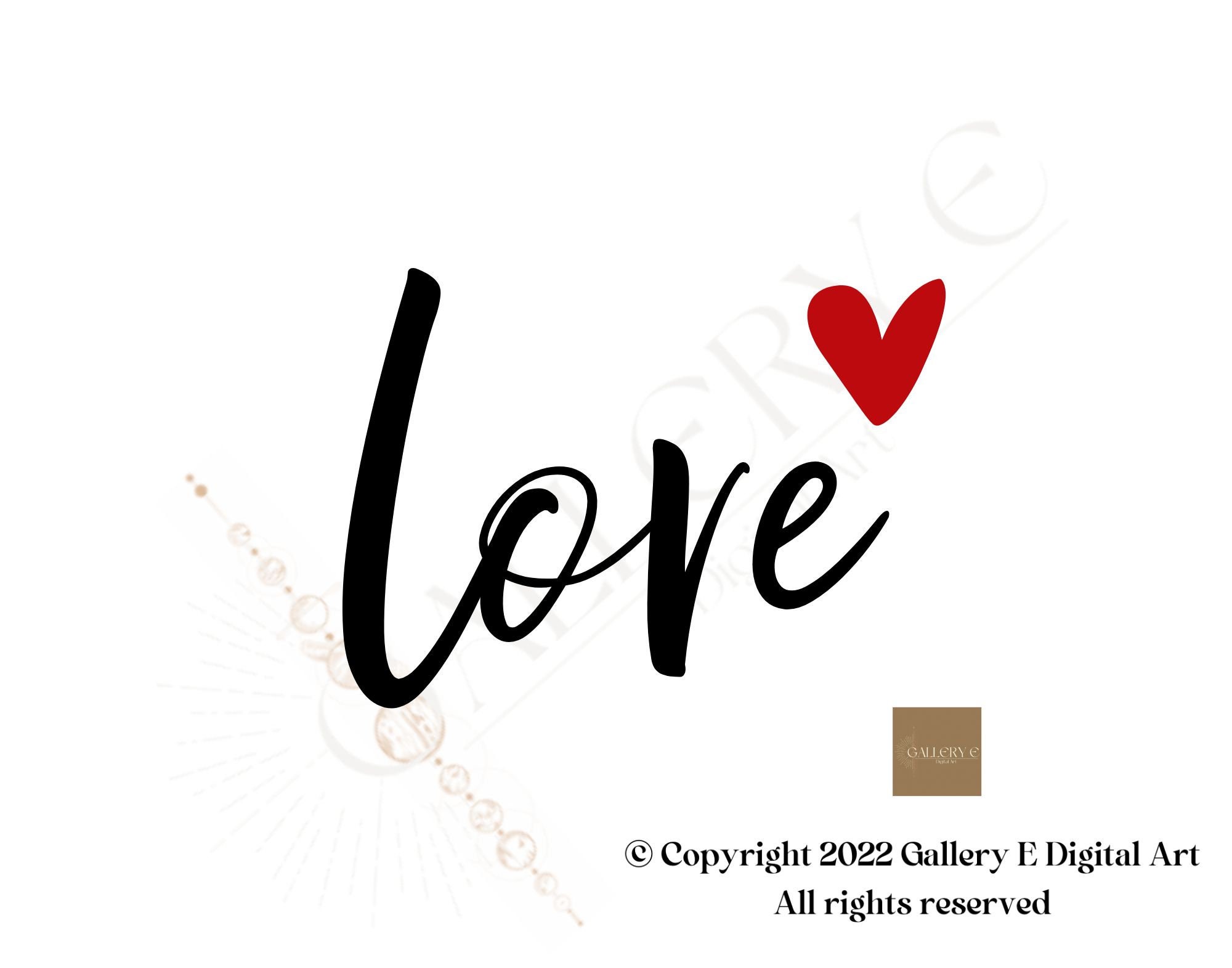 Love Script With Heart Svg Cutting File for Cricut Love Word ...