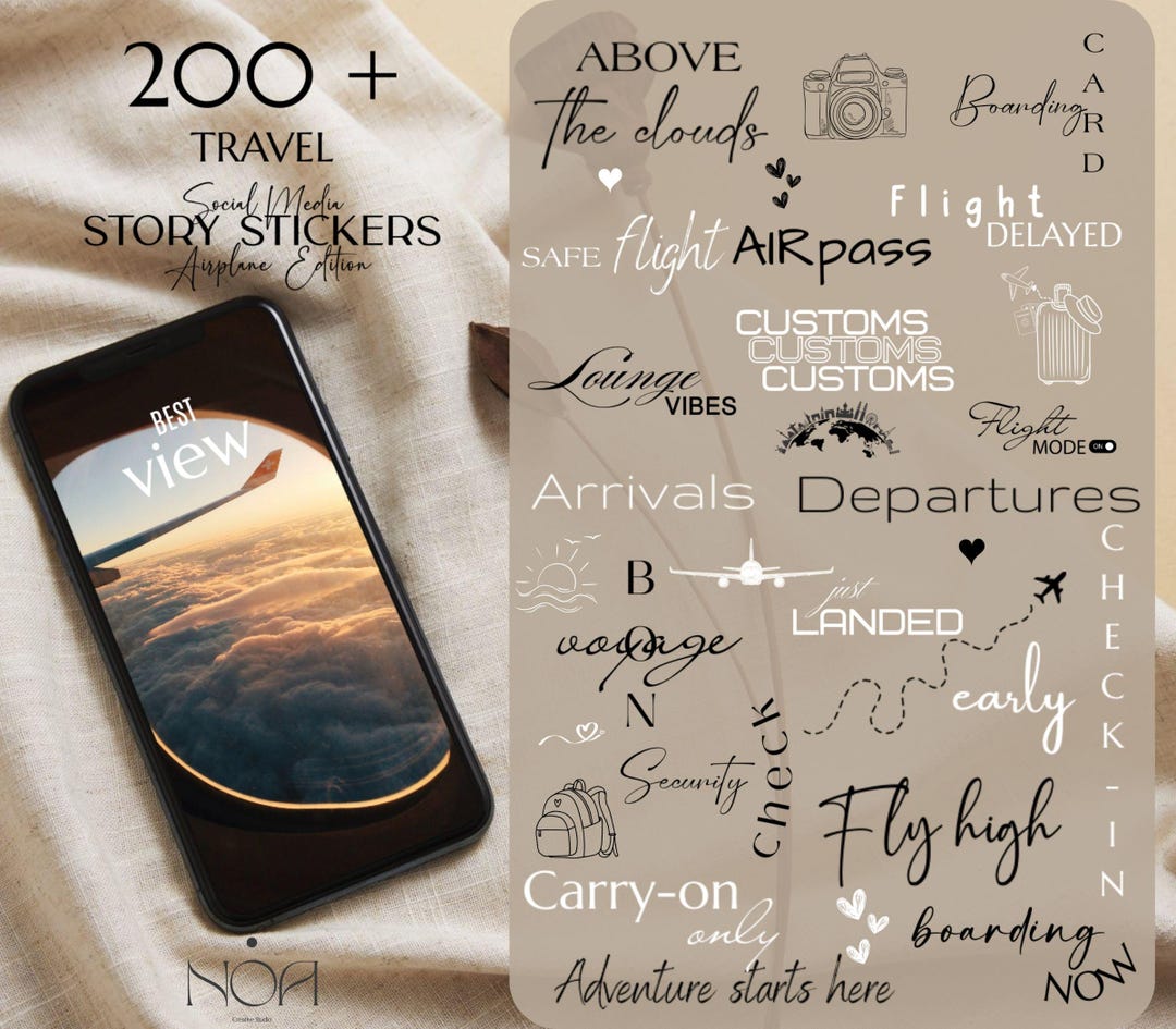 200+ Travel Story Stickers: Airplane & Airport Edition - Social Media ...