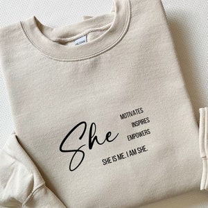 I Am She SVG PNG PDF, She Motivates Inspires Empowers Svg, She is Me ...