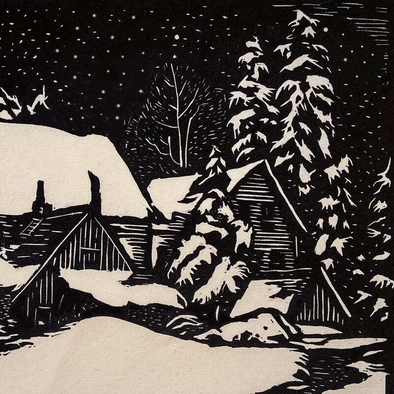 Linocut Christmas - Etsy