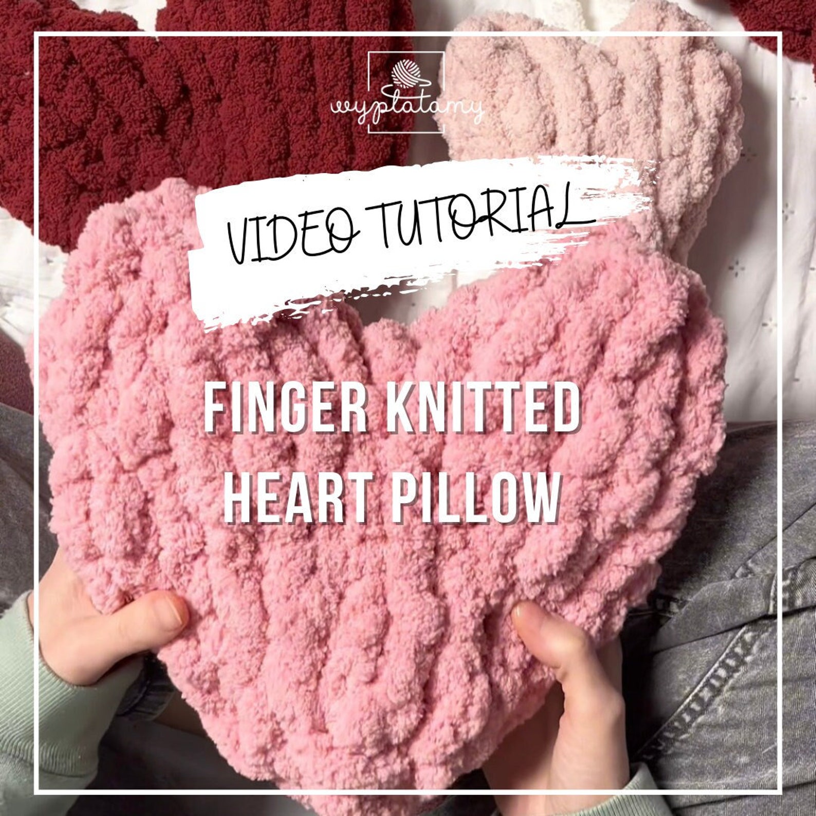 Video Tutorial Chunky Knit Heart, Valentines Day Gift, Wedding Present Ideas, 1st Anniversary ...