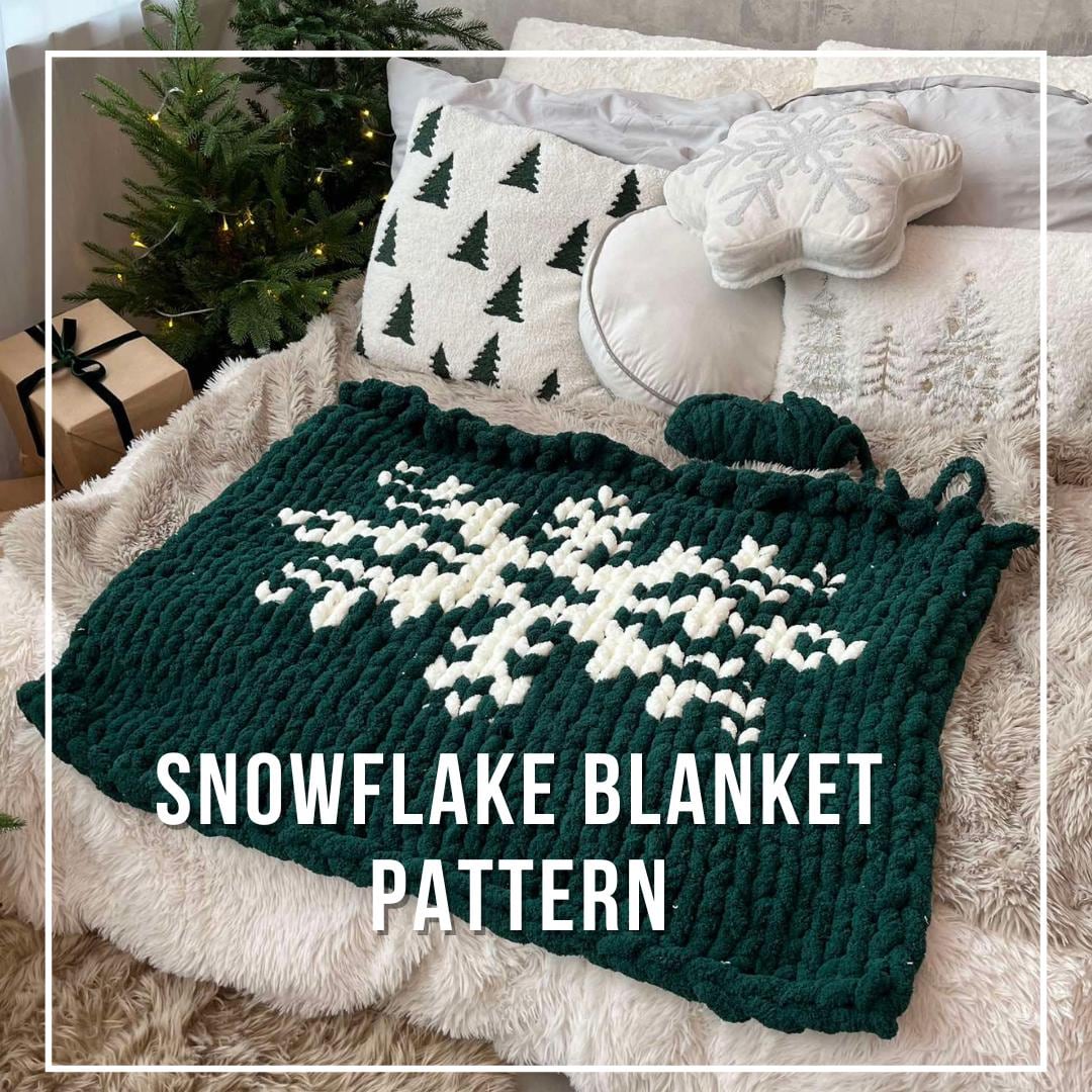 Hand-knitted Snowflake Blanket Pattern, Learn Finger Knitting & Create ...