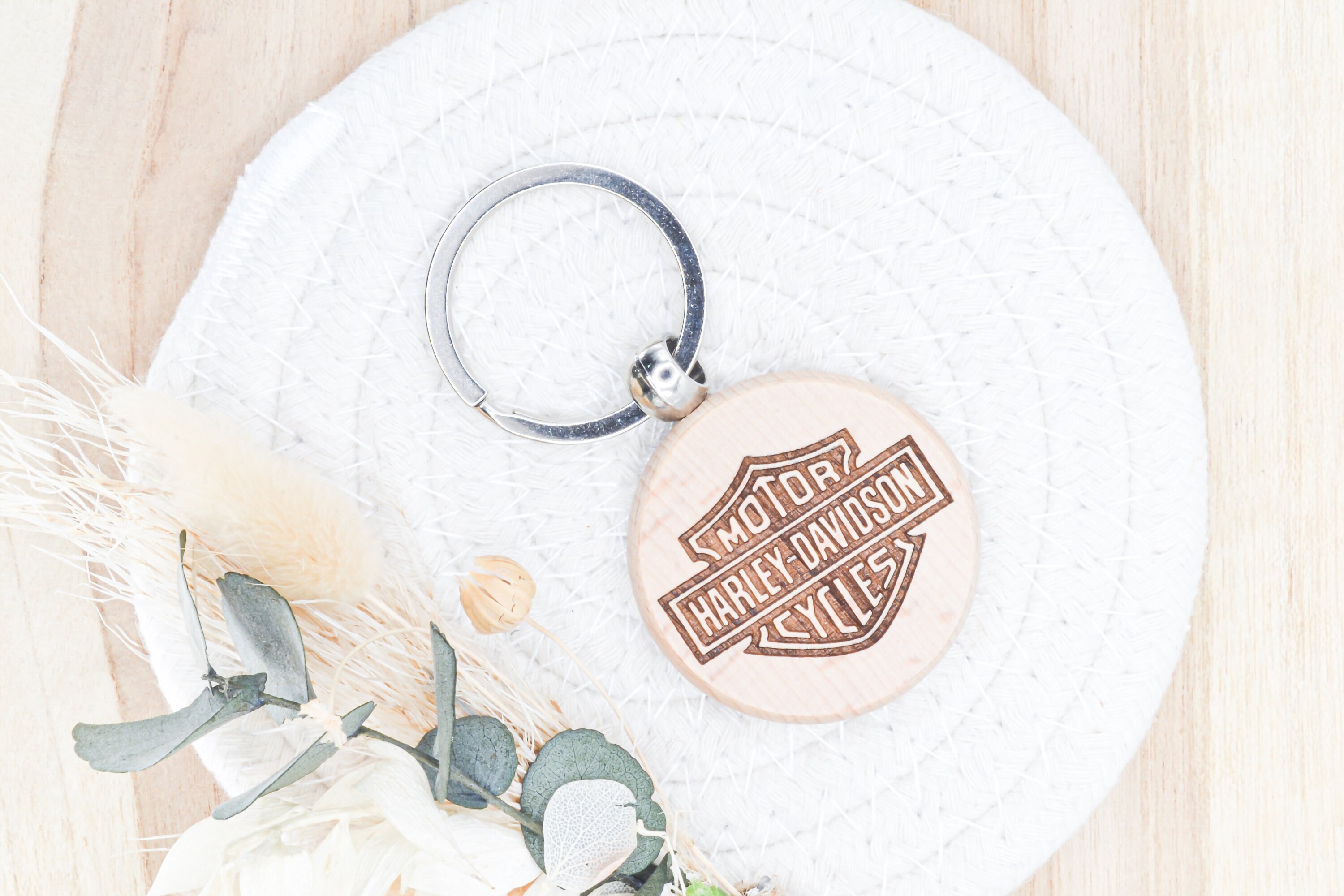 HARLEY DAVIDSON Motorcycle Key Ring in Engraved Wood to Personalize ...