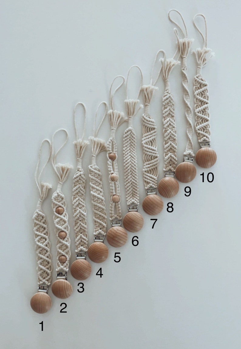 Macrame Pacifier Clip Binky - Etsy
