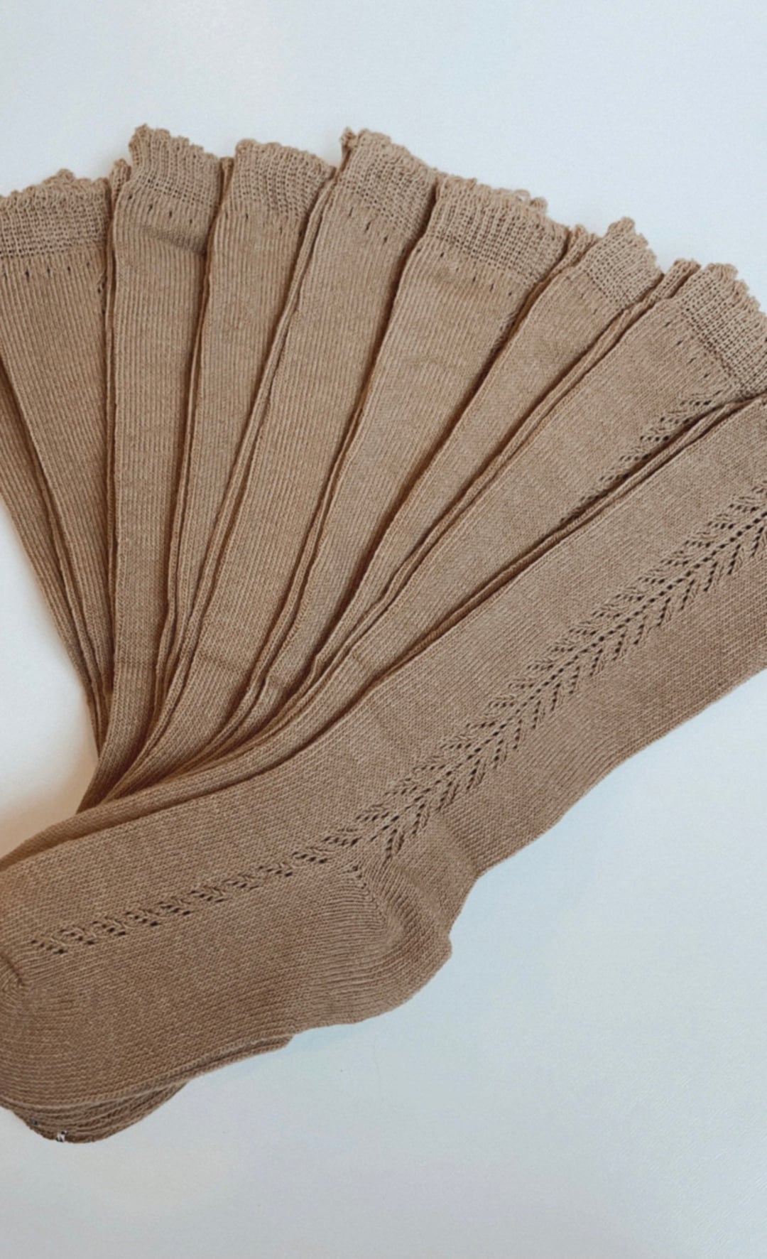 High Knee Spring Socks With Hollow Detail - Etsy