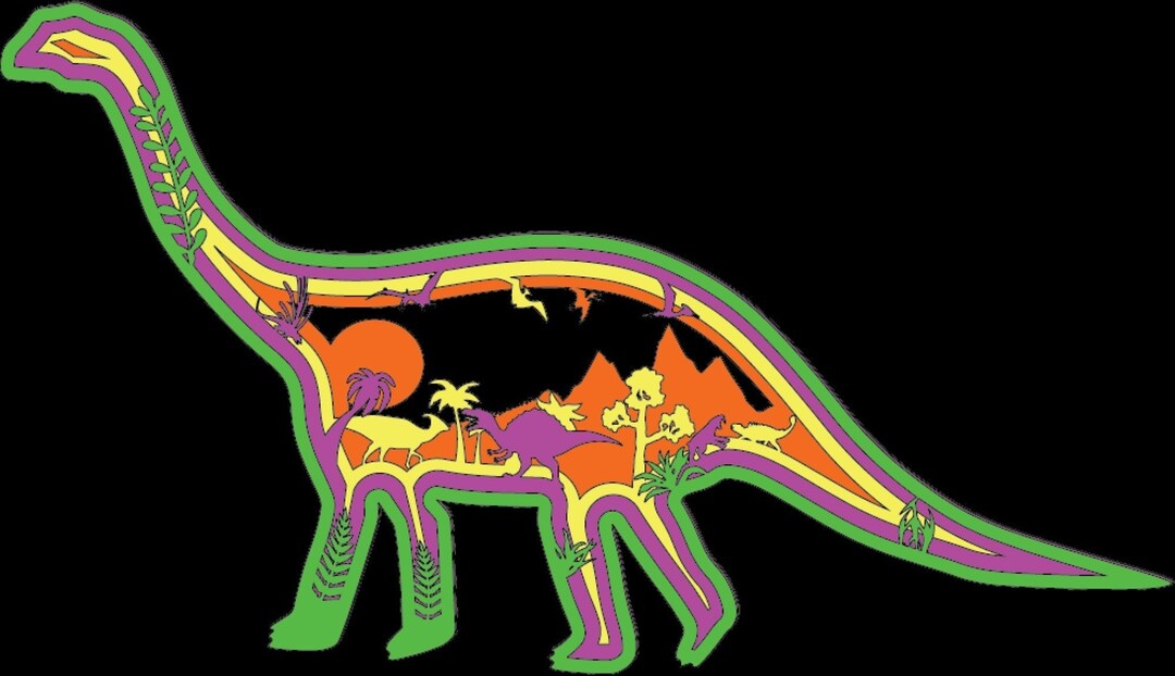 Laser File Layered Brontosaurus Dinosaur - Etsy