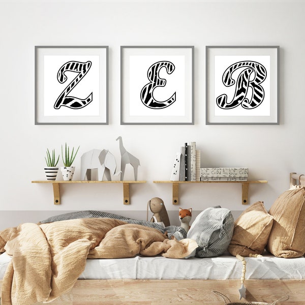 Zebra Print Letters - Etsy