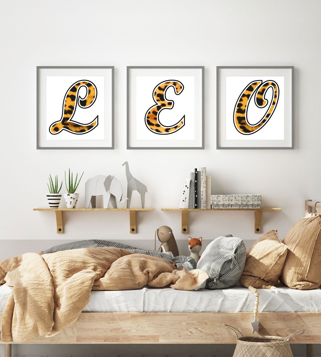 Leopard | Alphabet | Digital Letters | Animal Print | Script Font - Etsy