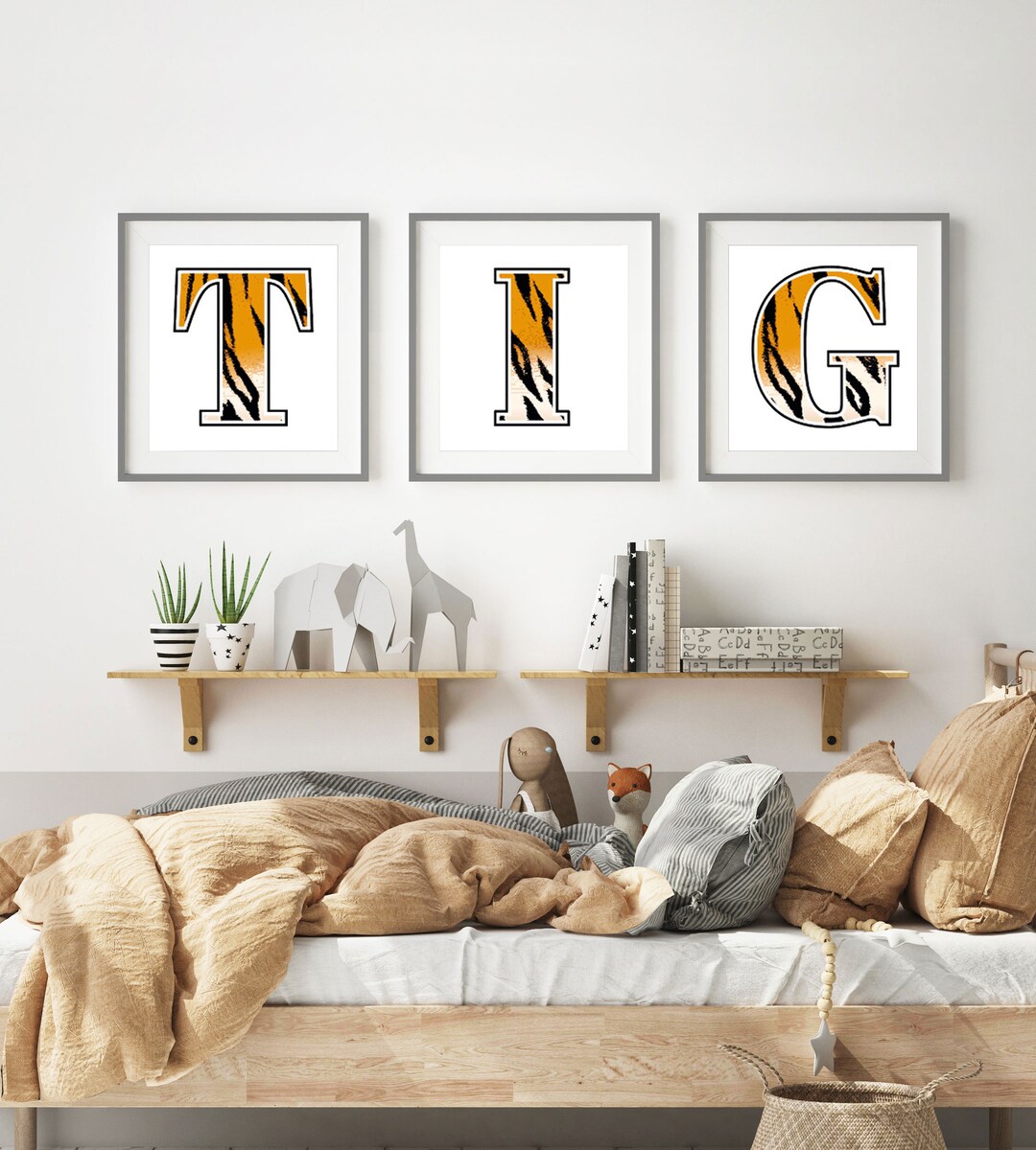 Tiger | Alphabet | Digital Letters | Animal Print | Serif Font - Etsy