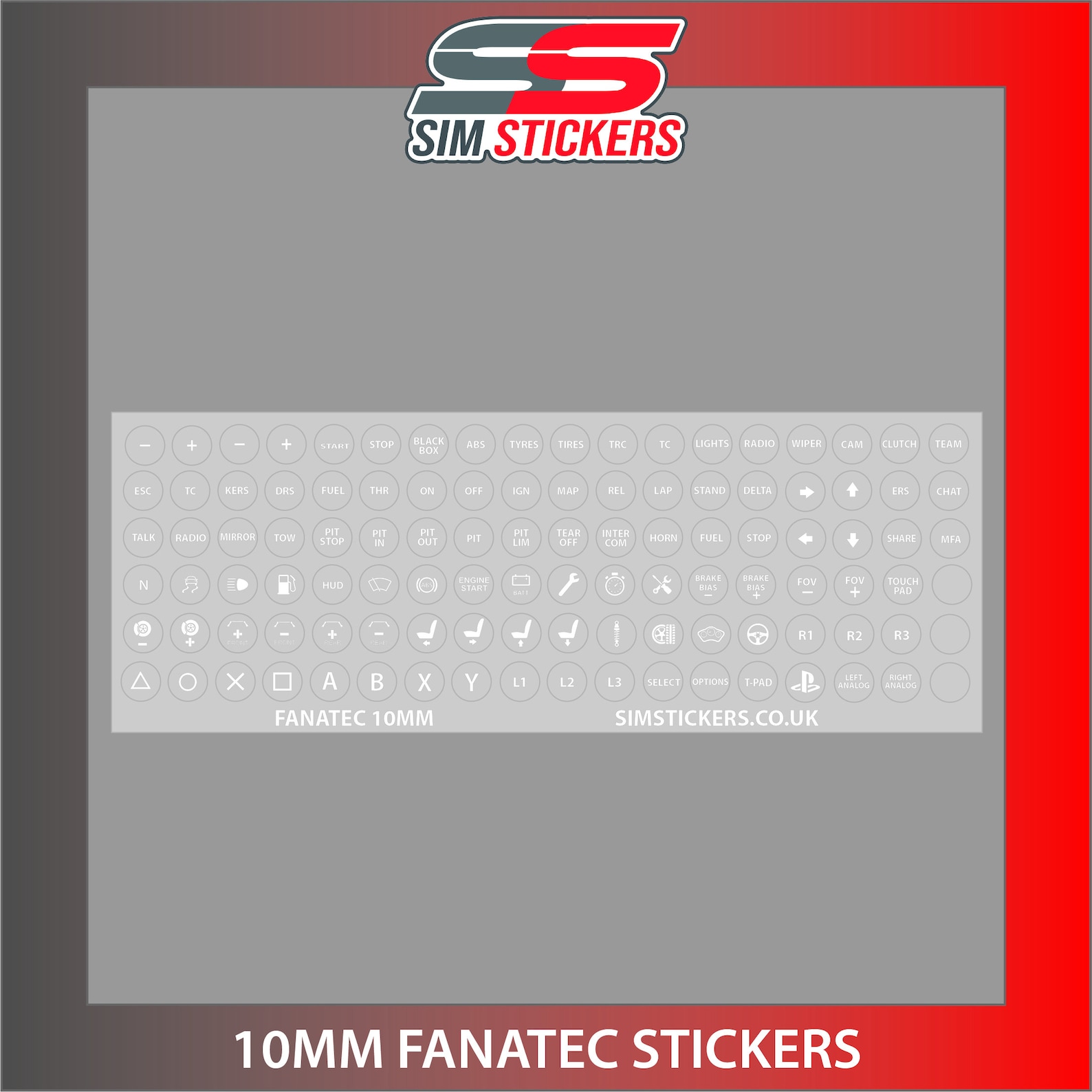 Fanatec 10mm Stickers for Various Simulator Wheel/button Box - Etsy
