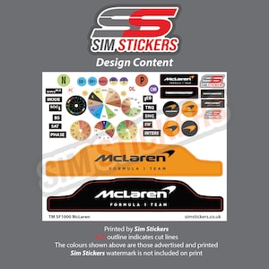 Thrustmaster SF1000 Wheel Stickers for Car Simulator | Iracing Decals ...