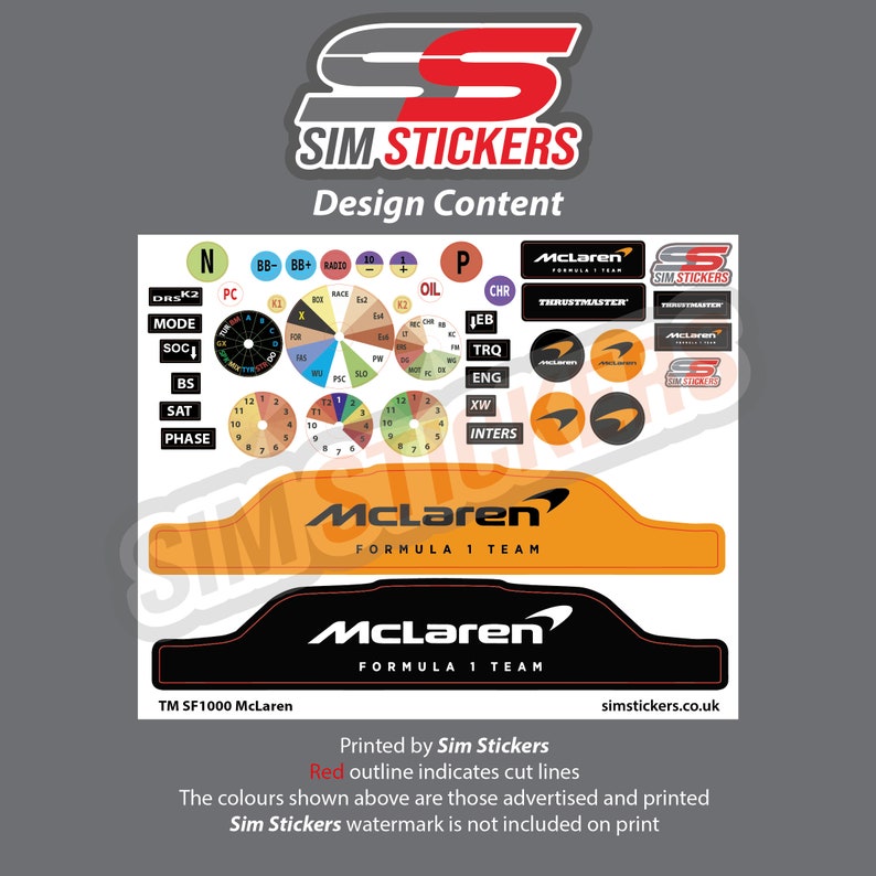 Thrustmaster SF1000 Wheel Stickers for Car Simulator | Iracing Decals ...