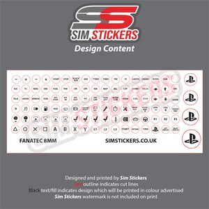Fanetec Stickers for Car Sim Racing Buttonbox/wheel Set of 4 (2 Options ...