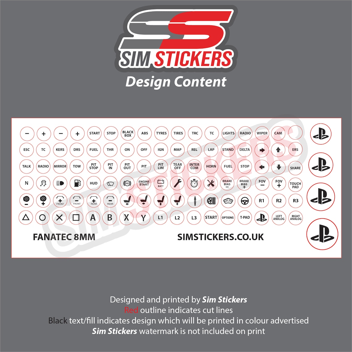 Fanatec 8mm Stickers for Various Simulator Wheel/button Box VARIOUS ...