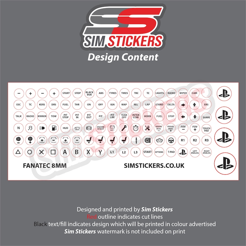 Fanatec 8mm Stickers for Various Simulator Wheel/button Box VARIOUS ...