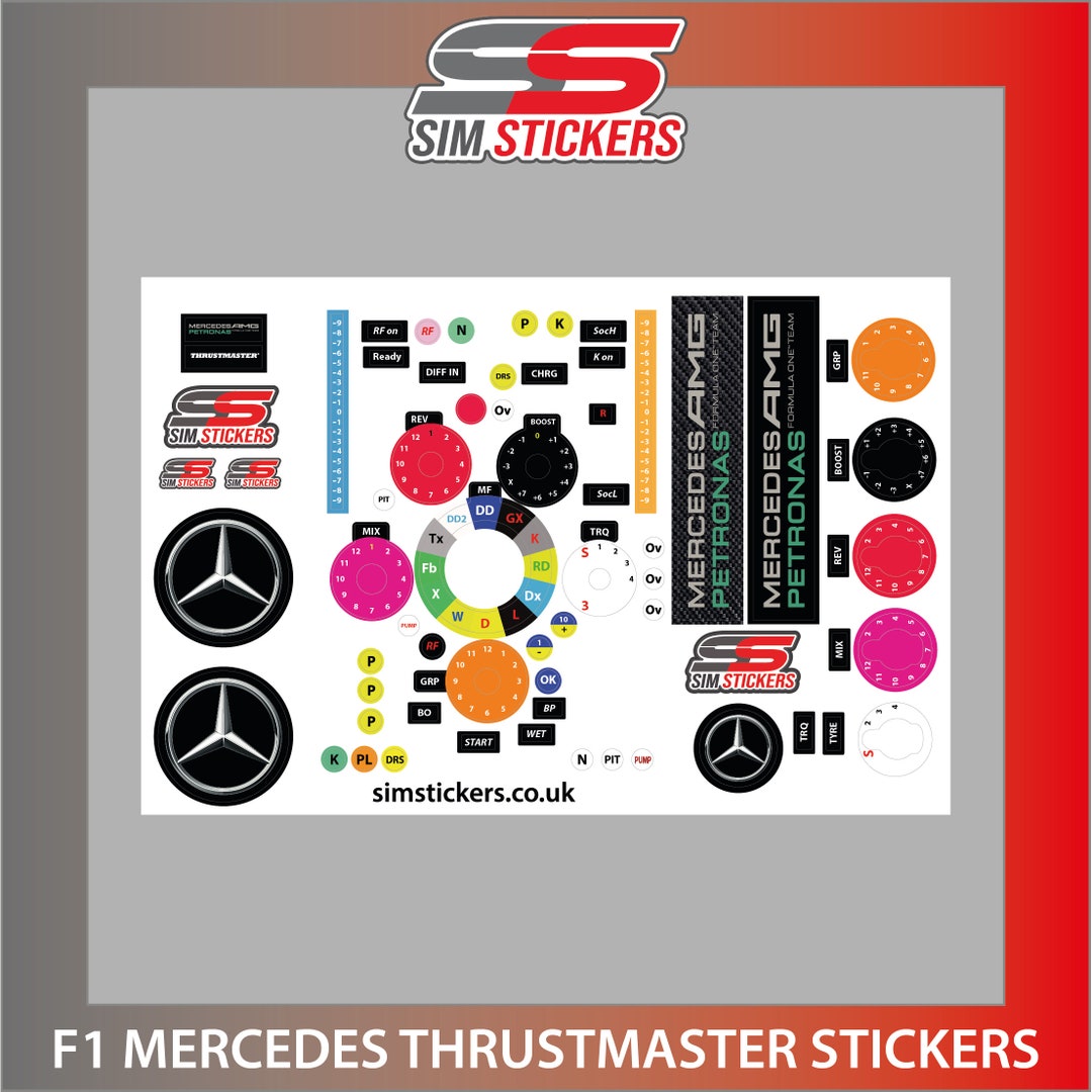 Thrustmaster Mercedes F1 Add-on Wheel Stickers for Car Simulator - Etsy