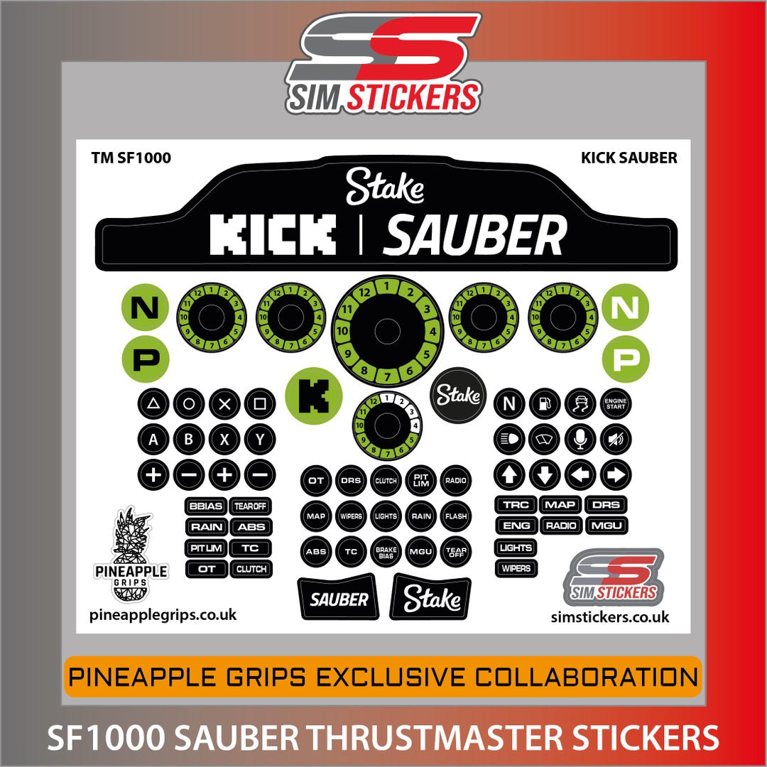 Thrustmaster SF1000 Wheel Stickers for Car Simulator | Iracing Decals ...