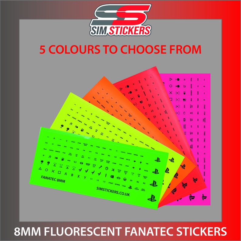 FLUORESCENT Fanatec 8mm Stickers for Various Simulator - Etsy