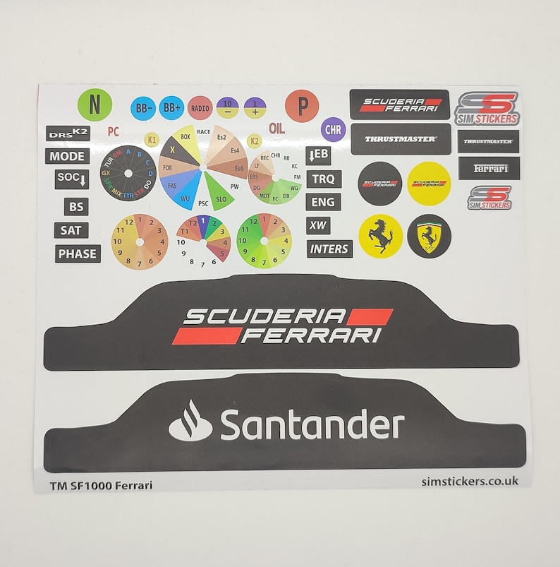 Thrustmaster SF1000 Wheel Stickers for Car Simulator | Iracing Decals ...