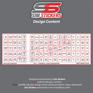 BLACK MSFS Stickers for Flight Simulator Keyboard/button Box/wheel Set ...