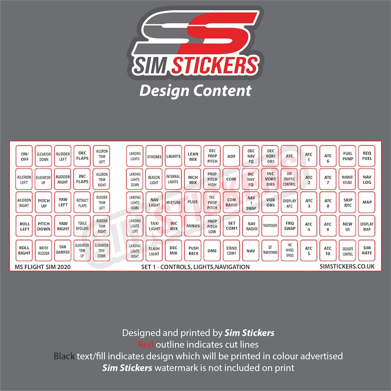 BLACK MSFS Stickers for Flight Simulator Keyboard/button - Etsy