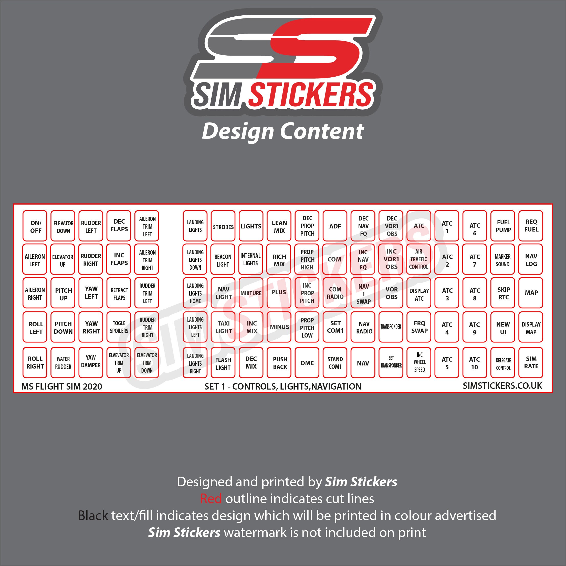 BLACK MSFS Stickers for Flight Simulator Keyboard/button - Etsy Canada