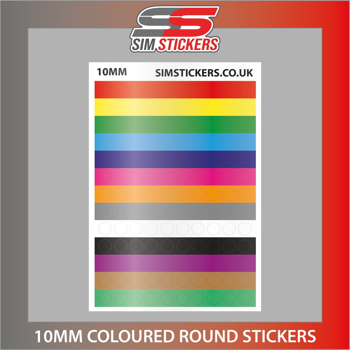 COLOURED Fanatec 10mm Round Stickers for Various Simulators - Etsy