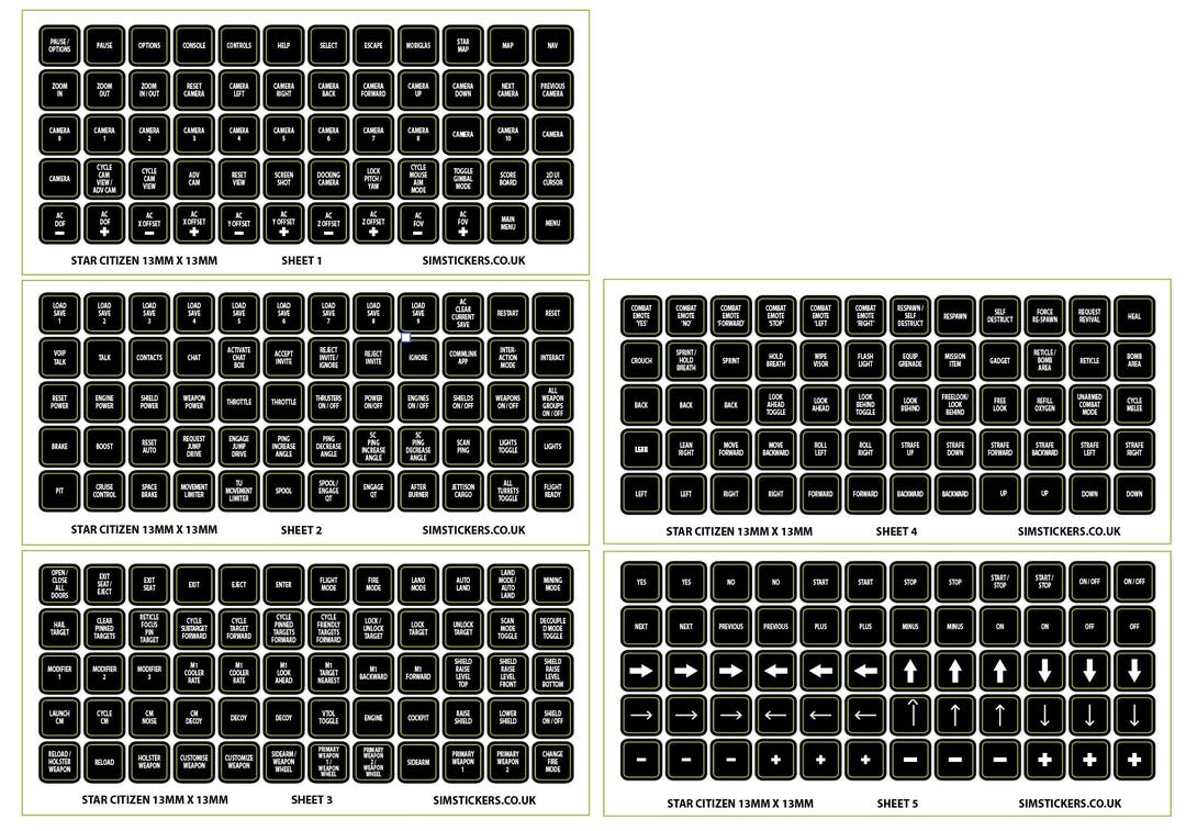 Star Citizen 13mm X 13mm Punched Out Backlit Stickers Set of 5 - Etsy