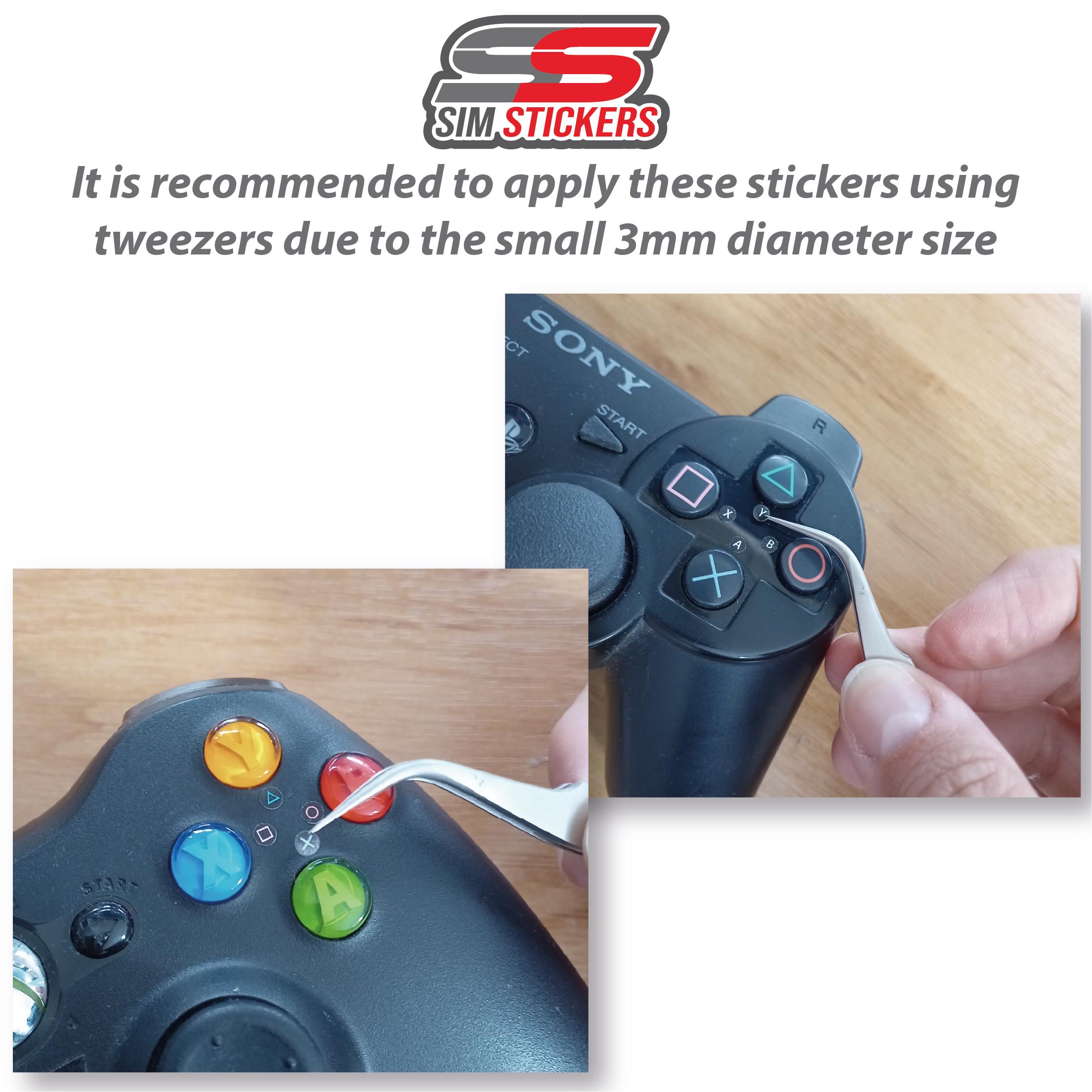 Round Stickers at 3mm Diameter Size - Gaming Decals - Controller Labels ...