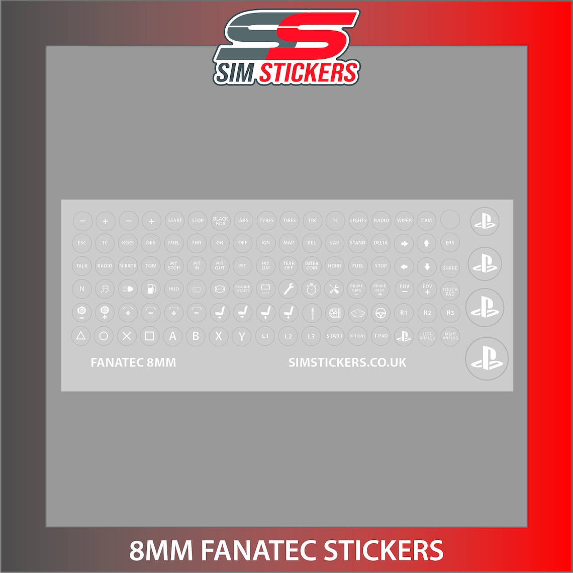Fanatec 8mm Stickers for Various Simulator Wheel/button Box VARIOUS ...