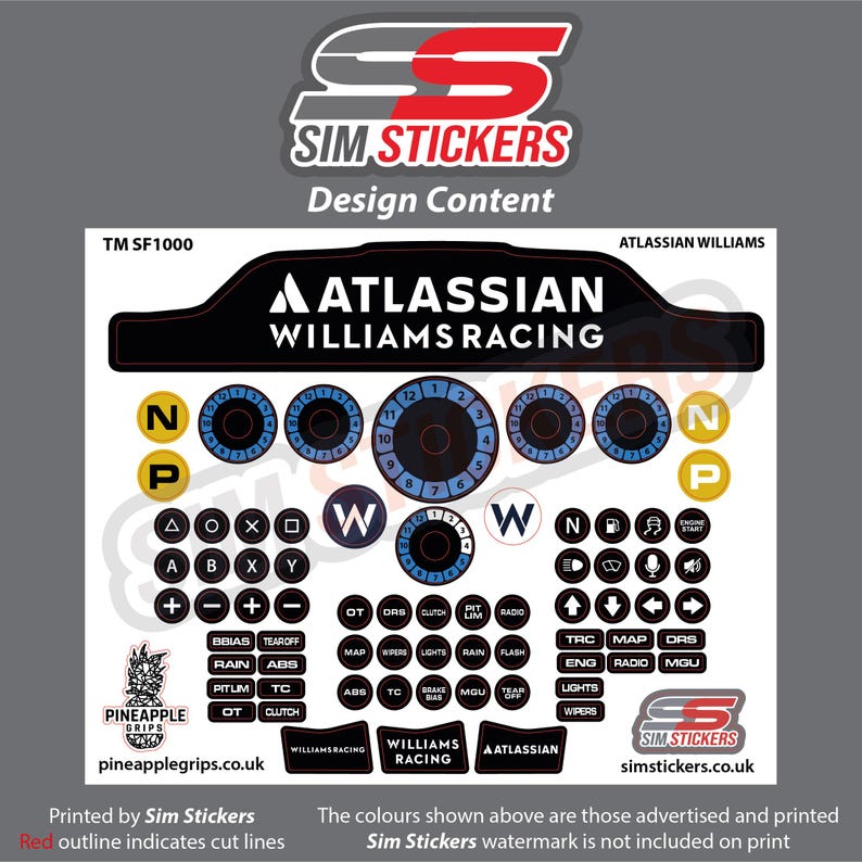 Thrustmaster SF1000 Wheel Stickers for Car Simulator | Iracing Decals ...