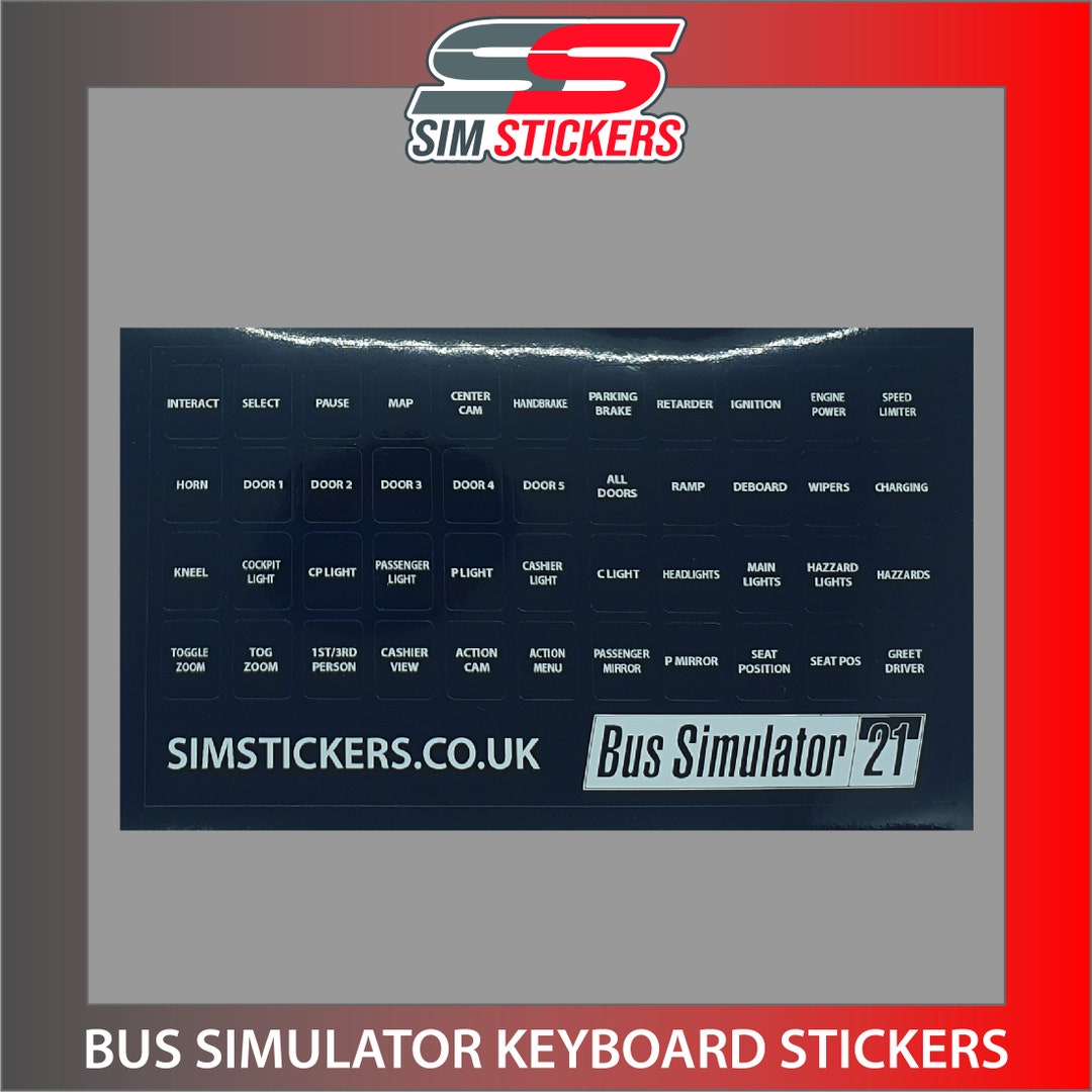 Buy BLACK Stickers for Bus Simulator Keyboard/button Box/wheel Bus ...