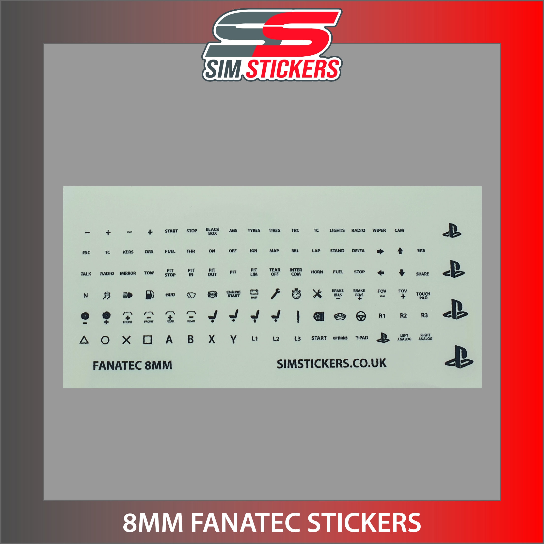 Fanatec 8mm Stickers for Various Simulator Wheel/button Box VARIOUS ...