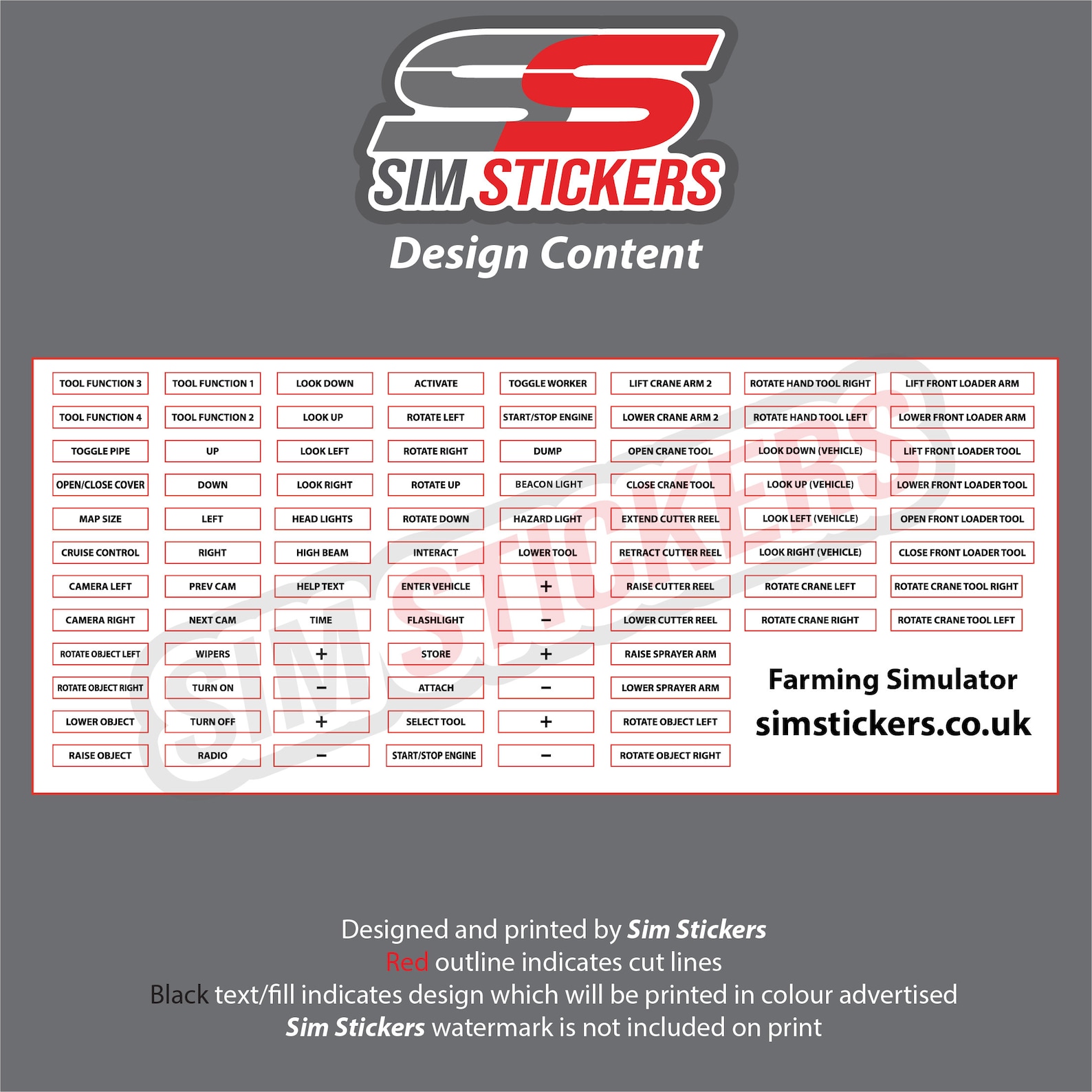 BLACK Stickers for Farming Simulator Button - Etsy