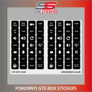 Pokornyi Engineering GTE Box Stickers - Simulator Button Box Stickers ...