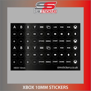 BLACK 10mm Round Xbox Stickers for Simulator Wheel/button Box ...