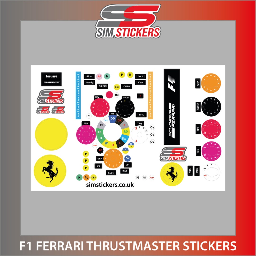 Thrustmaster Ferrari F1 Add-on Wheel Stickers for Car Simulator - Etsy