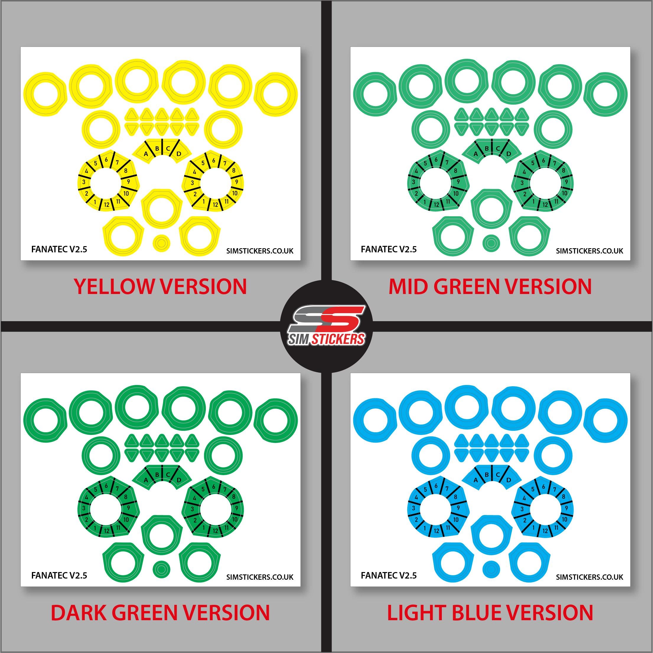 Fanatec Clubsport V2.5 Wheel Stickers for Car Simulator | Iracing ...