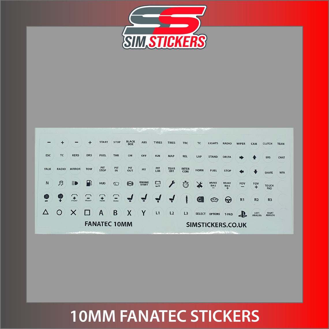 Fanatec 10mm Stickers for Various Simulator Wheel/button Box - Etsy