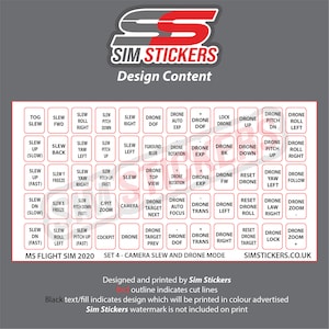 BLACK MSFS Stickers for Flight Simulator Keyboard/button Box/wheel Set ...