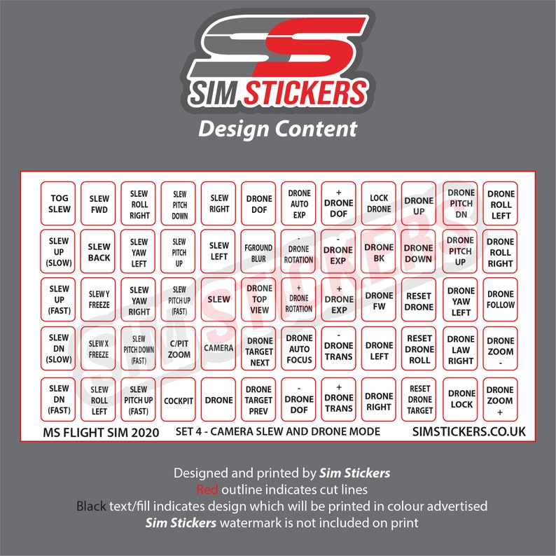 BLACK MSFS Stickers for Flight Simulator Keyboard/button - Etsy