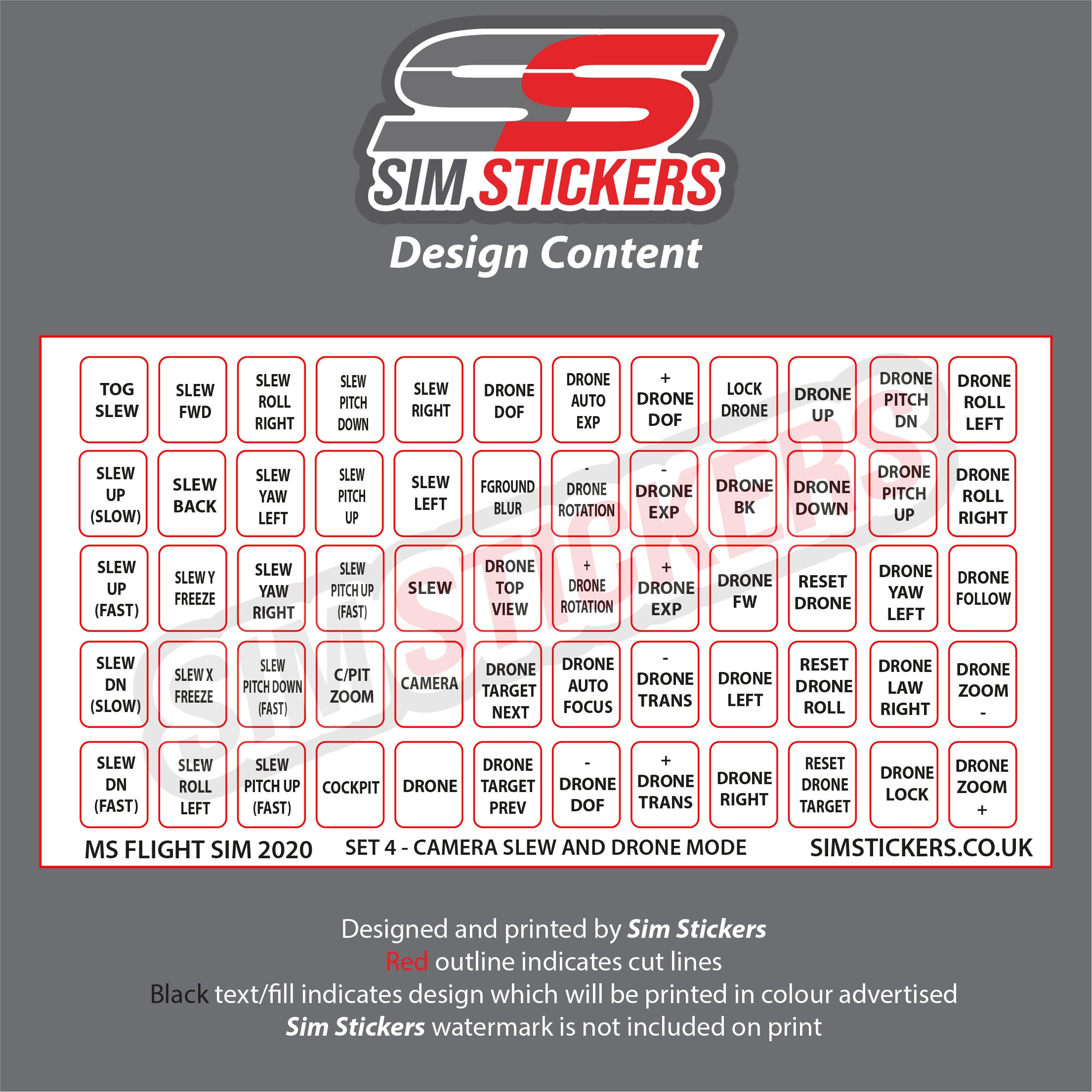 BLACK MSFS Stickers for Flight Simulator Keyboard/button - Etsy Canada