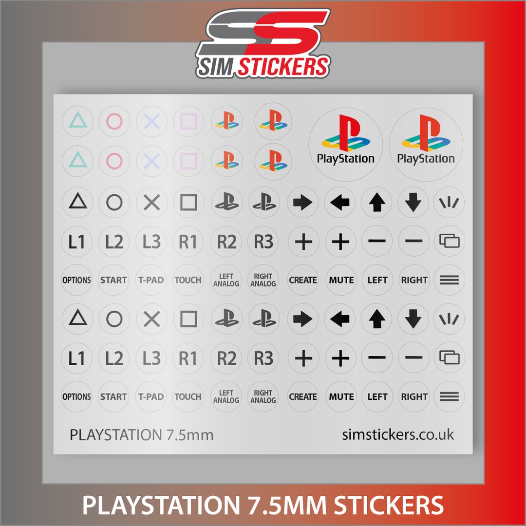 CLEAR 7.5mm Round Playstation Stickers for Simulator Wheel/button Box ...