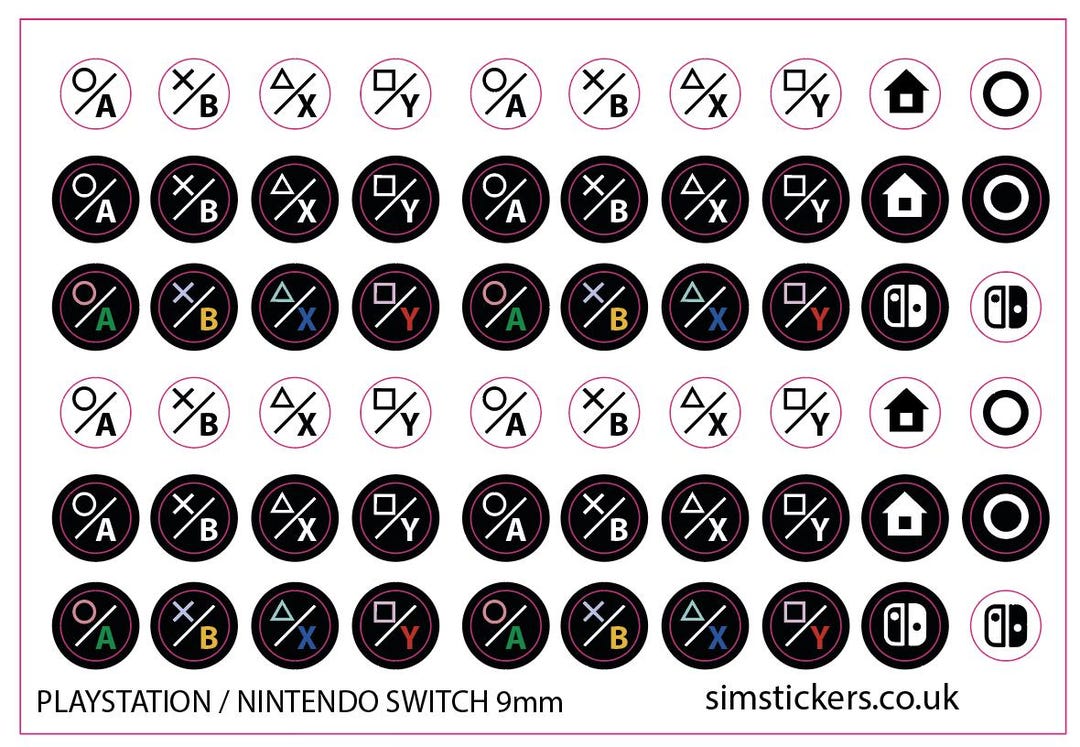 Custom Sticker Sheet - Playstation/nintendo Switch Buttons - Etsy