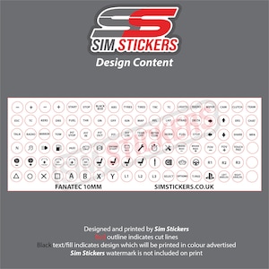 Fanetec Stickers for Car Sim Racing Buttonbox/wheel Set of 4 (2 Options ...