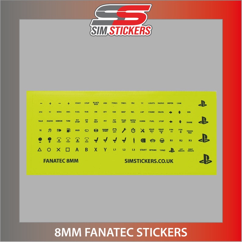 FLUORESCENT Fanatec 8mm Stickers for Various Simulator - Etsy