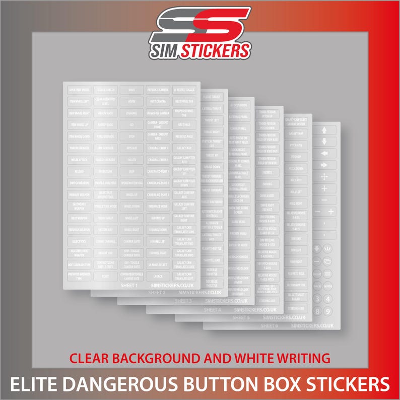 Sticker Set for Elite Dangerous Gaming Simulator Button Box - Etsy