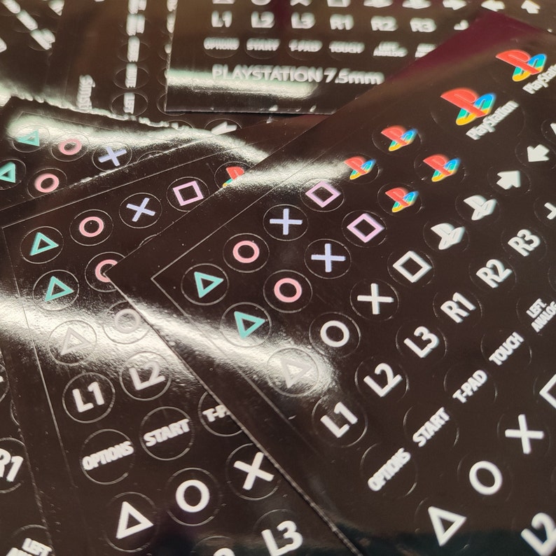 BLACK 7.5mm Round Playstation Stickers for Simulator Wheel/button Box ...