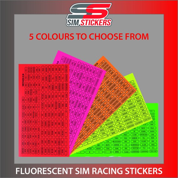 FLUORESCENT Border Stickers Car Sim Racing Button Box/wheel - Etsy