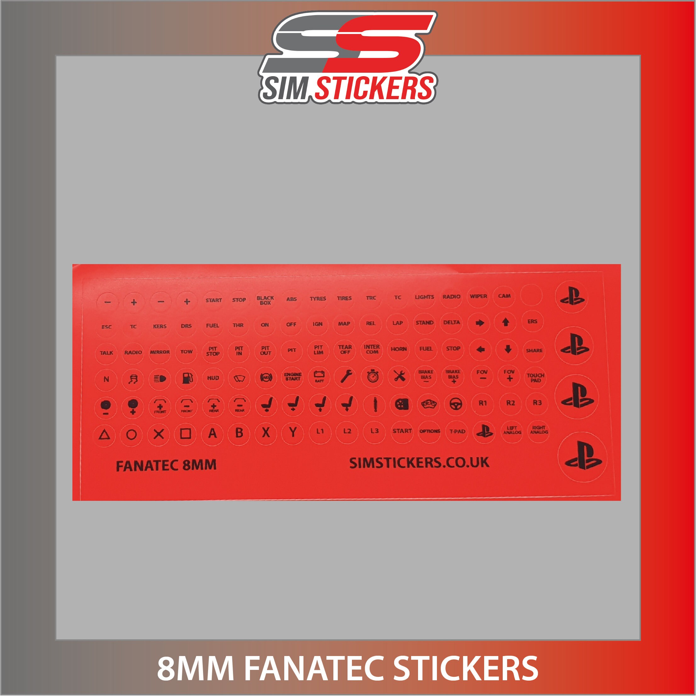 FLUORESCENT Fanatec 8mm Stickers for Various Simulator Wheel/button Box ...